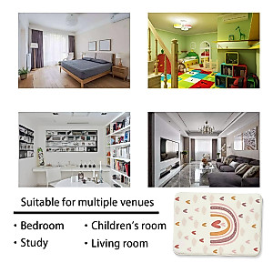 MELONE Rainbow Rugs 8-12 Years Old Girls Room Decor Kawaii Rug for Living Room Bedroom Classroom Kid's Rainbow Room playroom Decor Soft Non-Slip Polyester Fluffy Pink Small 31.5x19.7in