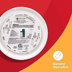 First Alert SA303CN3 Battery Powered Ionization Smoke Alarm with Test/Silence Button , White