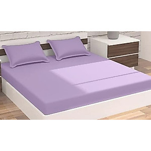 AHJ Beddings 1000 Thread Count Full Size 7 Piece Duvet Cover Set (15 inch Deep Pocket Sheet Set and Duvet Cover Set) 100% Egyptian Cotton - Lilac Solid