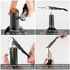 STARVION Waiters Corkscrew,3 in 1 Wine Opener, Bottle Opener and Foil Cutter, Thickened Wine Corkscrew and Stainless Steel Stopper Packed in Beautiful Gift Box
