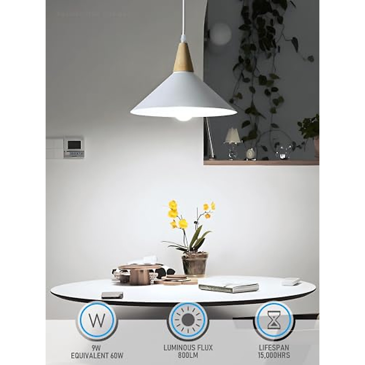 TORCHSTAR 12-Pack A19 LED Light Bulbs 60W Equivalent, UL Listed, 5000K Daylight, Dimmable, 9W, 800lm, Flicker Free, E26 Standard Base LED Bulb for Ceiling Fan, Lamp, 15,000hrs