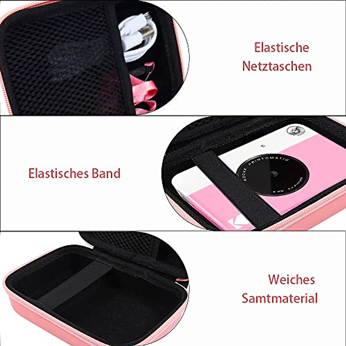 Leayjeen Kids Camera Case Compatible with Kodak Printomatic Digital Instant Print Camera(Case Only) (Pink)