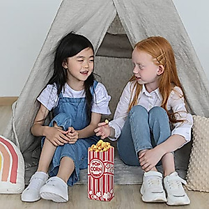 600 Pieces Paper Popcorn Bags 1 OZ - Paper Popcorn Container Concession Stand Supplies Movie Party Supplies Popcorn Holder for Popcorn Machine - RED and White