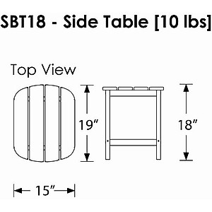 POLYWOOD SBT18WH South Beach 18" Outdoor Side Table, White