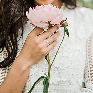 STARCHENIE Adjustable Heart Ring 925 Sterling Silver Open Angel Wings Ring for Women Size 5