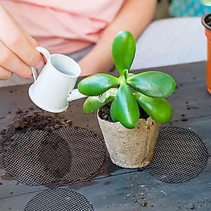 200 Pieces Round Mesh for Plant Pot Gardening Pad Plant Pot Hole Mesh Pad Bonsai Mesh Flower Pot Drainage Mesh Drainage Hole Screens Bonsai Pot Bottom Mat Mesh for Garden Prevent Soil Loss Anti