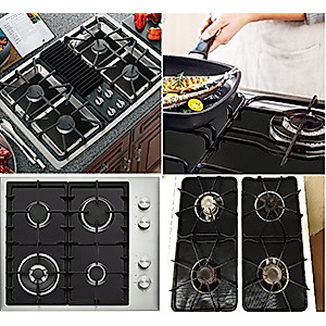 Stove Burner Covers - Gas Stove Protectors Black 0.2mm Double Thickness, Reusable, Non-Stick, Fast Clean Liners for Kitchen/Cooking. Stove top Covers Gas Burners Size 10.6" x 10.6" BPA Free(8 Packs)