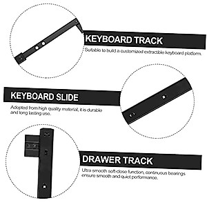 Abaodam 4 Pairs Keyboard Rails Plastic pallets Work Desk Accessories Drawer Tray Office Keyboard Slide Keyboard Under Desk Mount Keyboard Stand Multi-Functional Keyboard Rail Multifunction