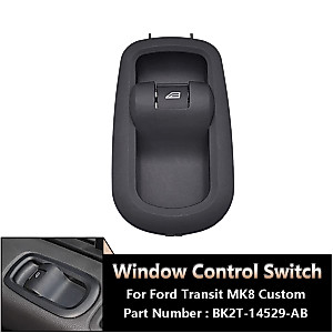 WPFC Car Passenger Door Power Window Switch Regulator Button for Ford Transit Mk8 2014-2020 Custom 2012+ BK2T-14529-AB, Black