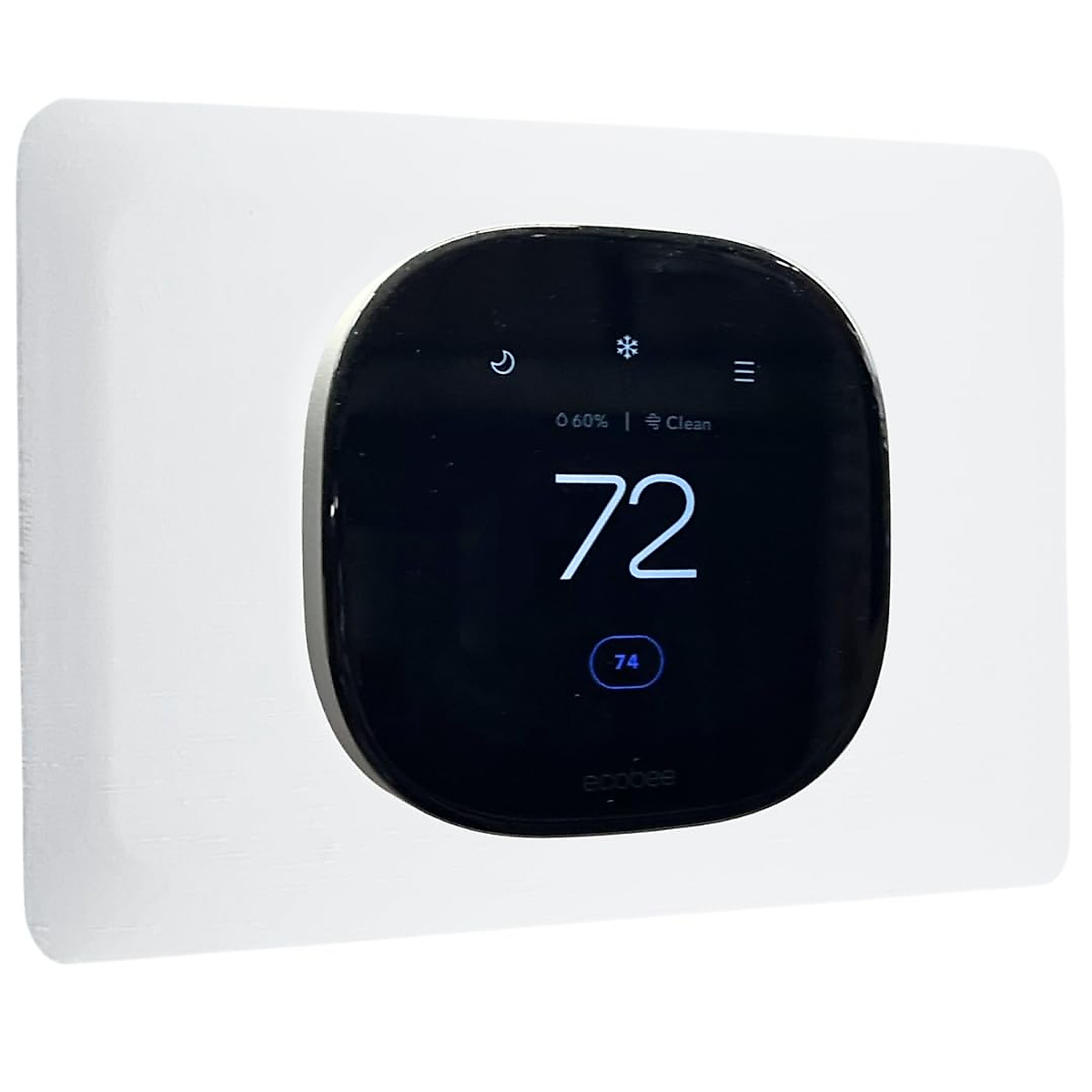 Solar White Rectangle Wall Plate for Ecobee Smart Thermostat Enhanced and Premium, Modern Textured Design