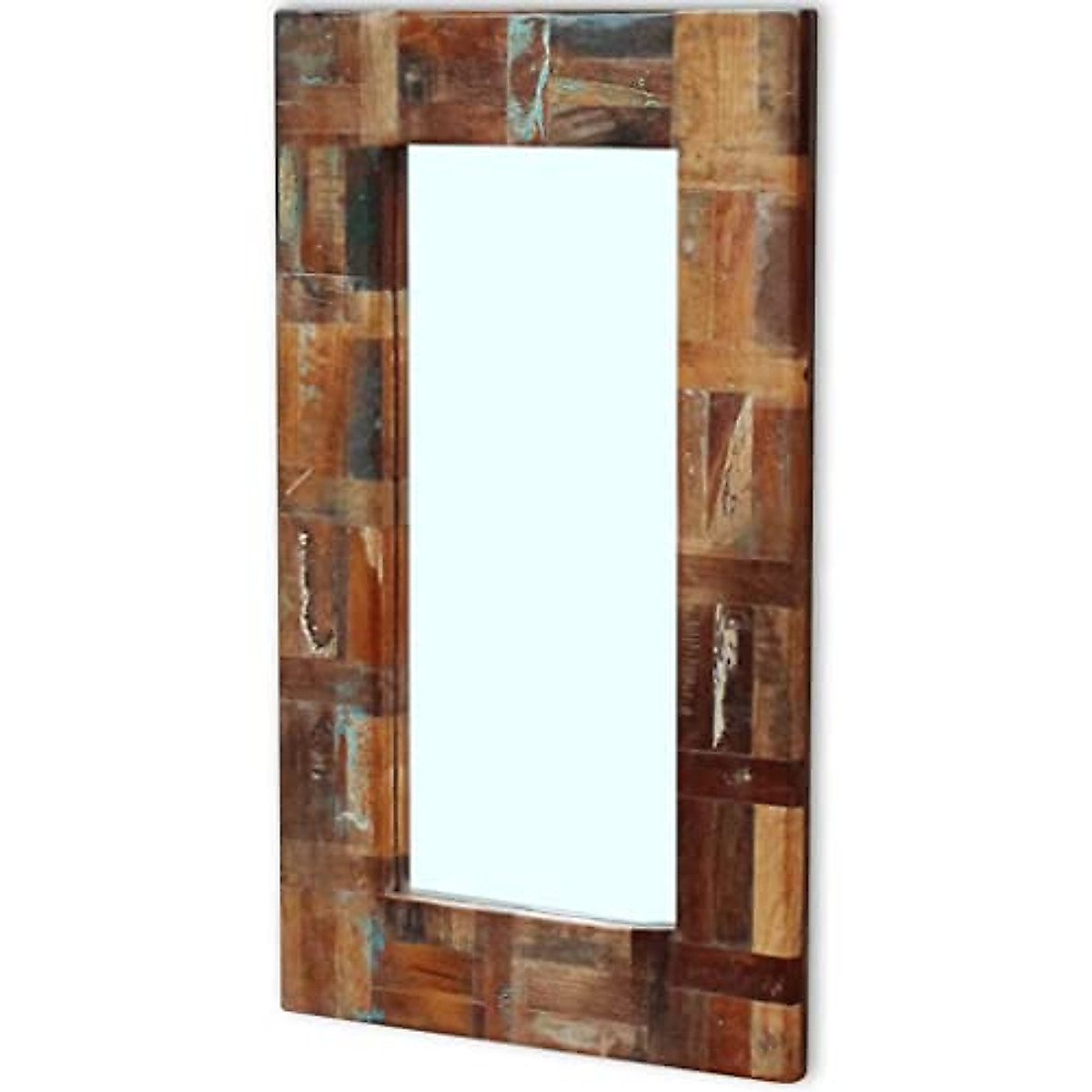 vidaXL Mirror Solid Reclaimed Wood-Framed 31.5"x19.7" Retro-Style Decoration
