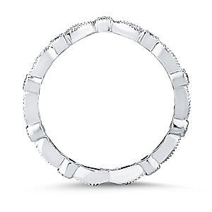 Jenelia Jewelers 0.50 CT. T.W. Wishbone Rings for Women Round Cut Eternity Cubic Zirconia Diamond Vintage Style Art Deco Wedding Band 14KT Gold Plated Solid 925 Sterling Silver (6)