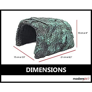Stone Cave Shelter Hiding Turtle House - Hideout Caves for Reptile Aquarium Terrarium Decoration Ornament (8.3 x 6 inches)