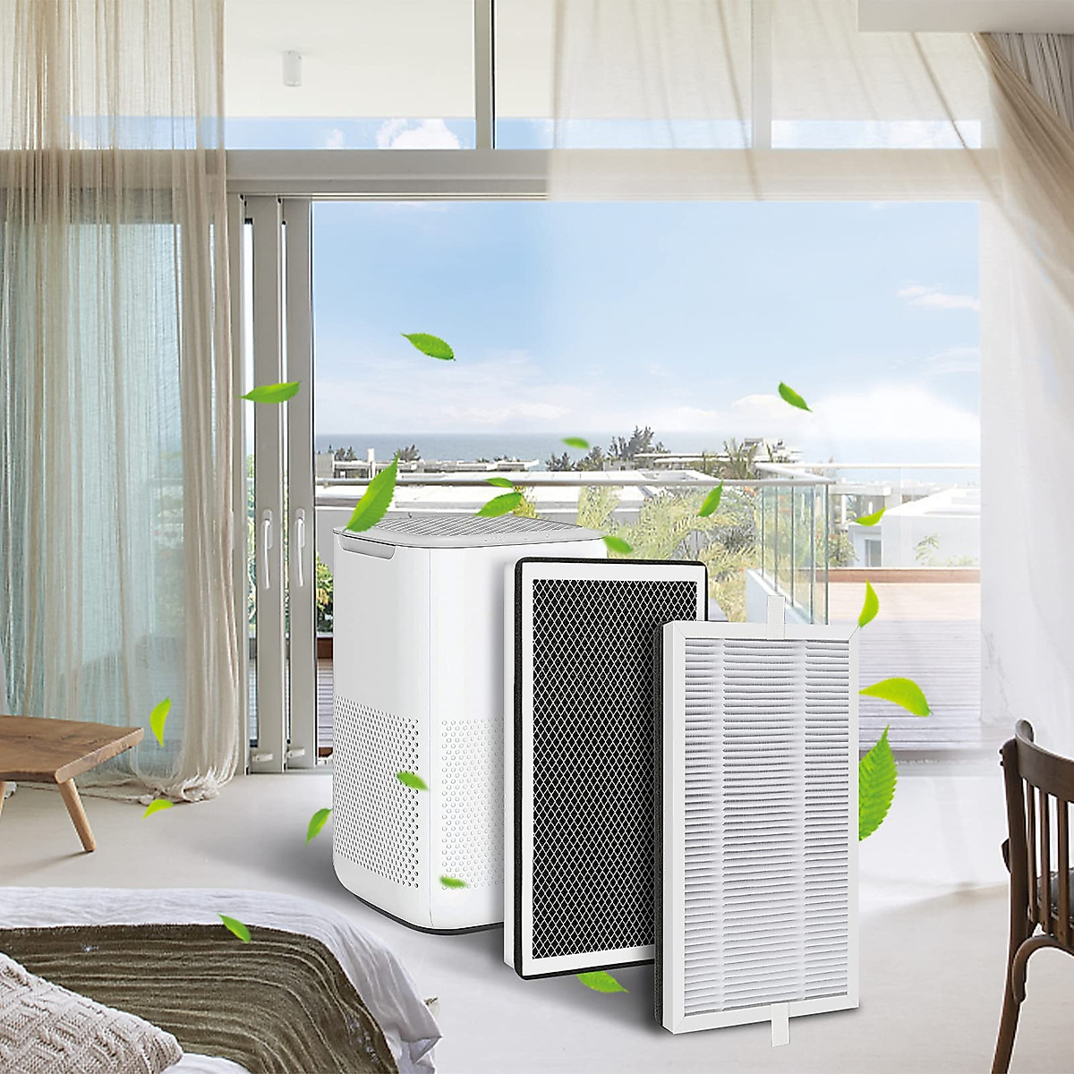 Yweller MA-15 Replacement Filter Compatible with MA-15-W1 MA-15-S1 MA-15R MA-15R-1 MA-15R-2,3-in-1 H13 True HEPA Filters and High-Efficiency Activated Carbon Filter（4 Pack）