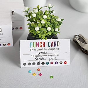 ONEDONE Reward Punch Cards (Pack of 200) Behavior Incentive Awards for Kids Students Teachers Home Classroom School Business Loyalty Gift Card - 3.5" x 2"