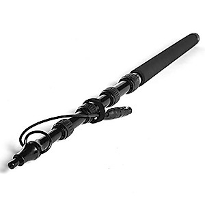 LyxPro Portable Mic Boom Pole Arm 5 Section Stretchable Padded Handheld Telescopic Aluminum Adjustable With Built In Internal XLR Cable Shotgun Zoom Microphones, Fish Pole extends 2.4’ - 9.25’ MPL-20