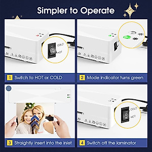 Crenova A4 Laminator Machine 9 Inch Thermal Laminator with Paper Cutter Corner Rounder 10 Laminating Sheets 4 in 1 Desktop Hot Cold Laminating Machine Easy take for Office School Business Use