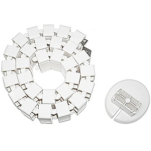 Heavy Duty Adjustable Cable Management Snake. Standing Desk Accessories. Cable Management Organizer - White