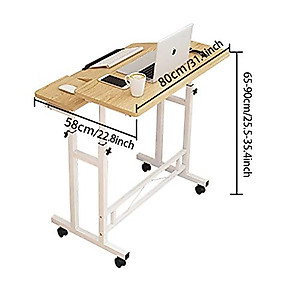 Multifunctional Desk Movable Computer Laptop Desk Study Writing Desk Adjustable with Keyboard Tray for Home Office (Color : D)