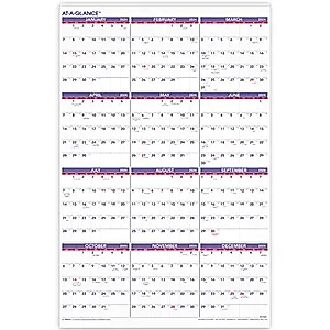 AT-A-GLANCE 2024 Paper Wall Calendar Monthly Planner, 24" x 36", Extra Large (PM122824)