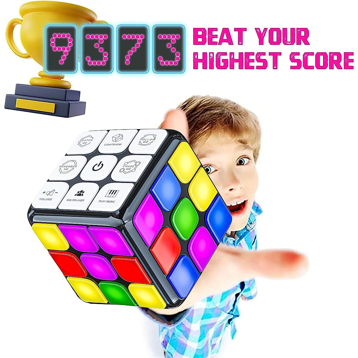 Skywin Puzzle STEM Memory Cube Game, Entertaining, Fun & Unique Flashing Memory Cube, Electronic Memory & Speed Game Development for Kids & Adults, Brain Hands and Eyes Coordination Game Cubes (Black)