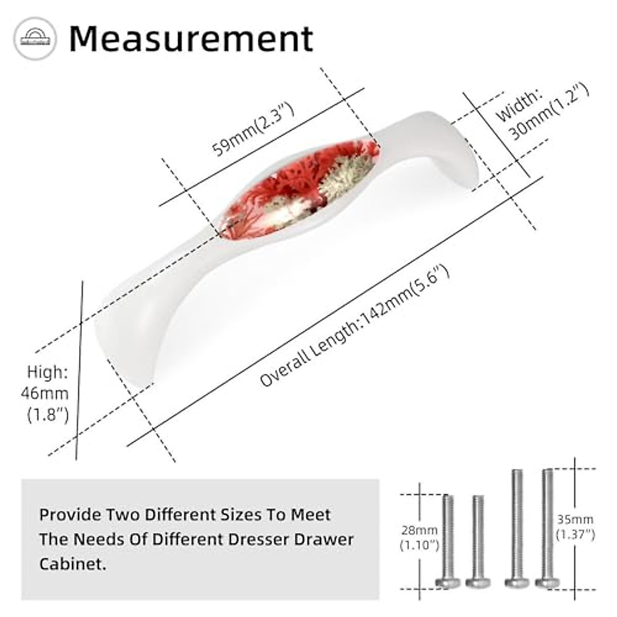 RODAILYCAY Coral 4 Packs Kitchen Drawer Pulls, Crystal Glass Cabinet Handles Pulls, Cupboard Door Knobs, Kitchen Hardware Pulls for Dresser Drawers