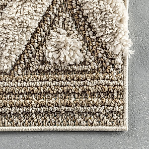 nuLOOM Rebecca High Low Textured Shaggy Area Rug, 8x10, Beige