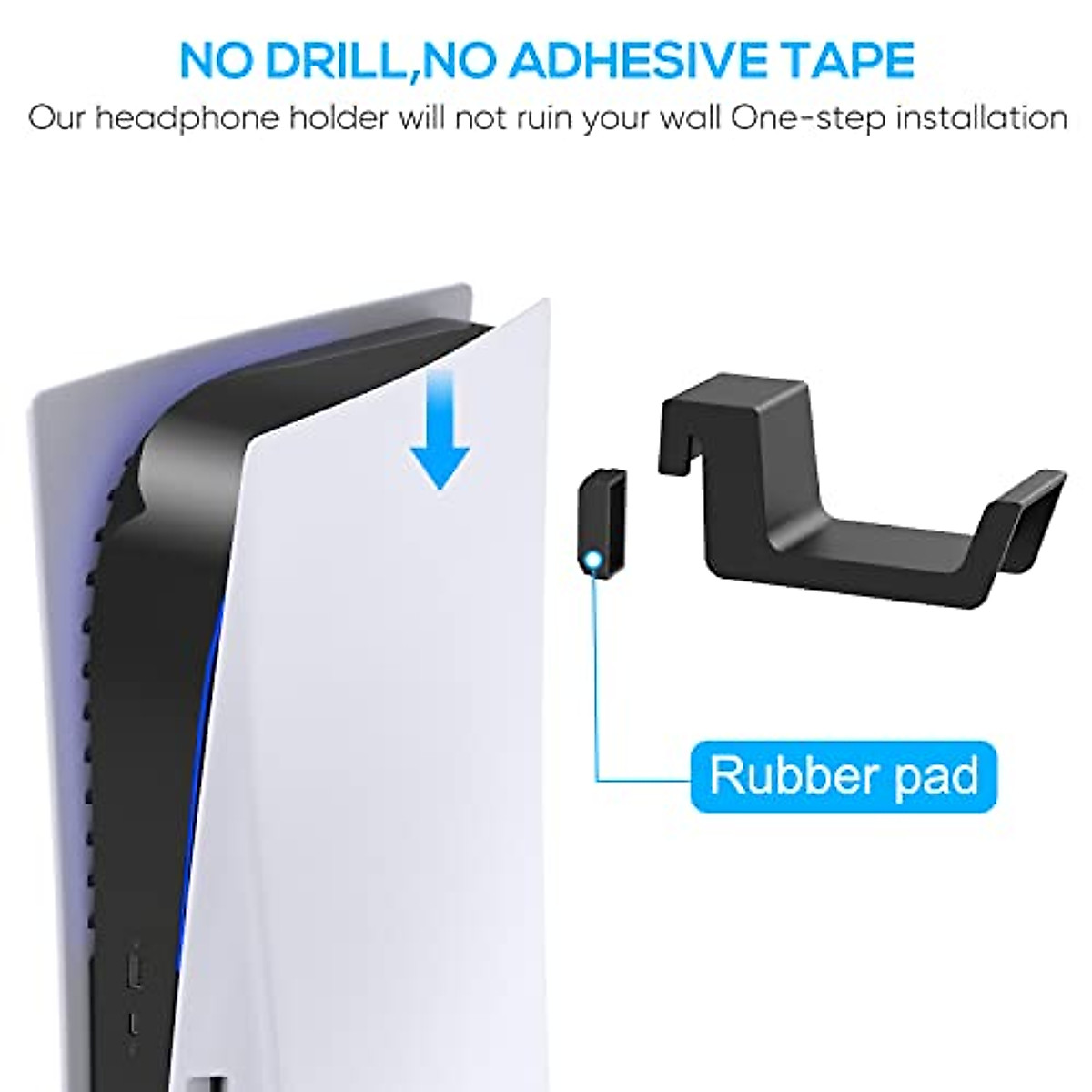 Klipdasse Headset Stand for PS5 Console, Headset Holder for Playstation 5 Accessories PS5 Stand Accessories,Black