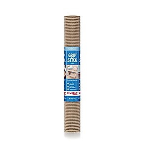 Con-Tact Brand Grip-N-Stick Durable Self-Adhesive Non-Slip Shelf and Drawer Liner, 18" x 4', Taupe, 6 Rolls