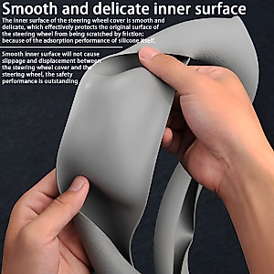 AICEL Car Silicone Steering Wheel Cover, Soft Anti-Slip Auto Steering Wheel Protector Fit 14 Inch, Universal Vehicle Interior Accessories for Cars, SUVs, Trucks, and Vans (Green)