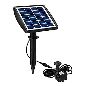 DOITOOL 1PC Solar Fountain Pump for Bird Bath,6V 2W Solar Powered Fountain Pump for Birdbath Solar Water Fountains Outdoor for Small Pond,Garden Pool,Aquarium (200L/H)