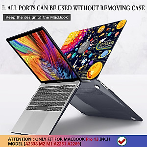 CISSOOK Compatible with MacBook Pro 13 inch Case 2023 2022 2021 2020 Release M2 Chip A2338 M1 A2251 A2289, Hard Shell Case+ Keyboard Cover for MacBook Pro 13 Inch with Touch Bar, Universe Space