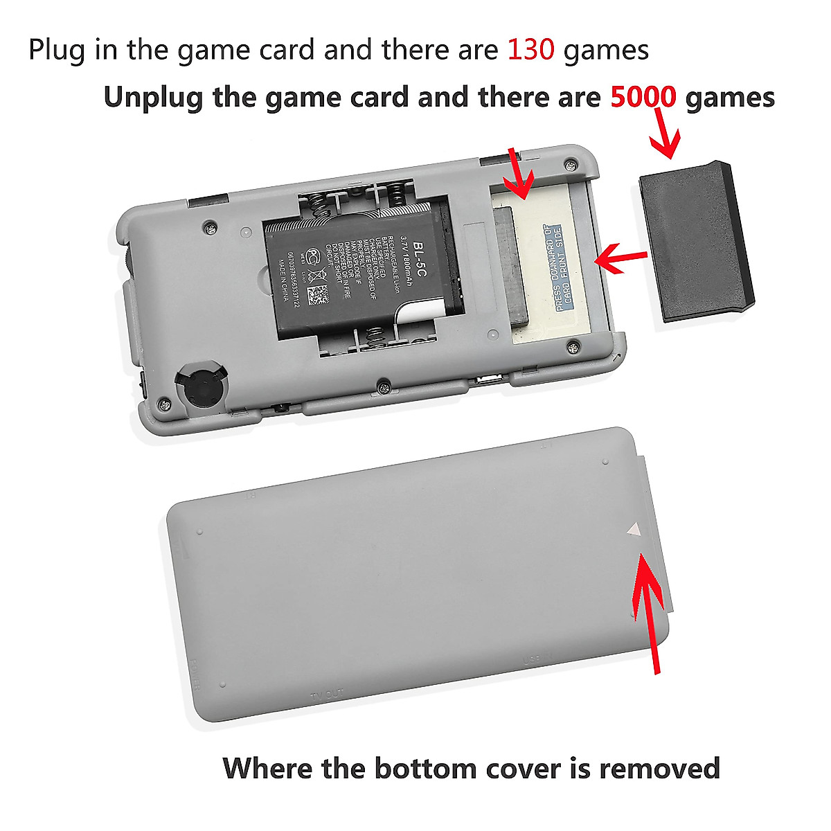 FAMILY POCKET Handheld Game Console Emulator Console, HD AV Output, 3.0-inch IPS Screen, with 32G TF Card, 5000 Classic Games, Adult and Children Portable Video Game Console Gifts (Black+Black)