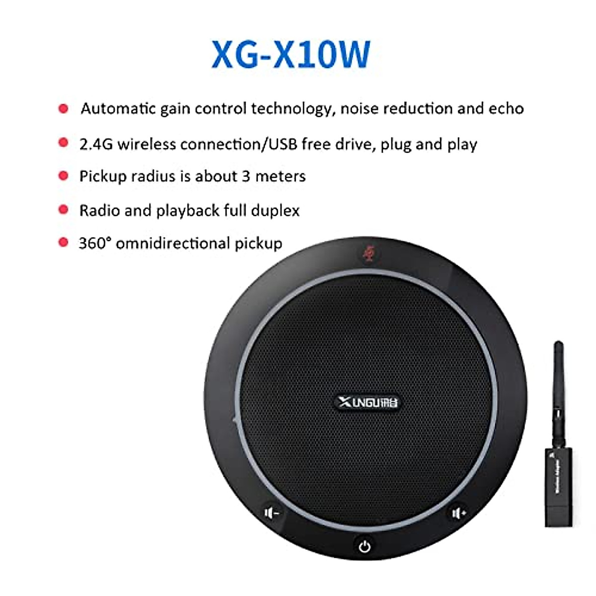 XUNGU HD Video and Audio Conferencing System All-in-One 3X Optical Zoom USB Conference Camera with Speakerphone 1080p Camera and Speakerphone for Conference Rooms