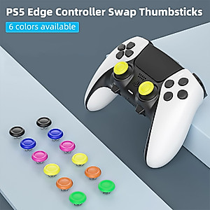 Jadebones 6 in 1 Swap Thumbsticks for PS5 Edge Controller (Red)