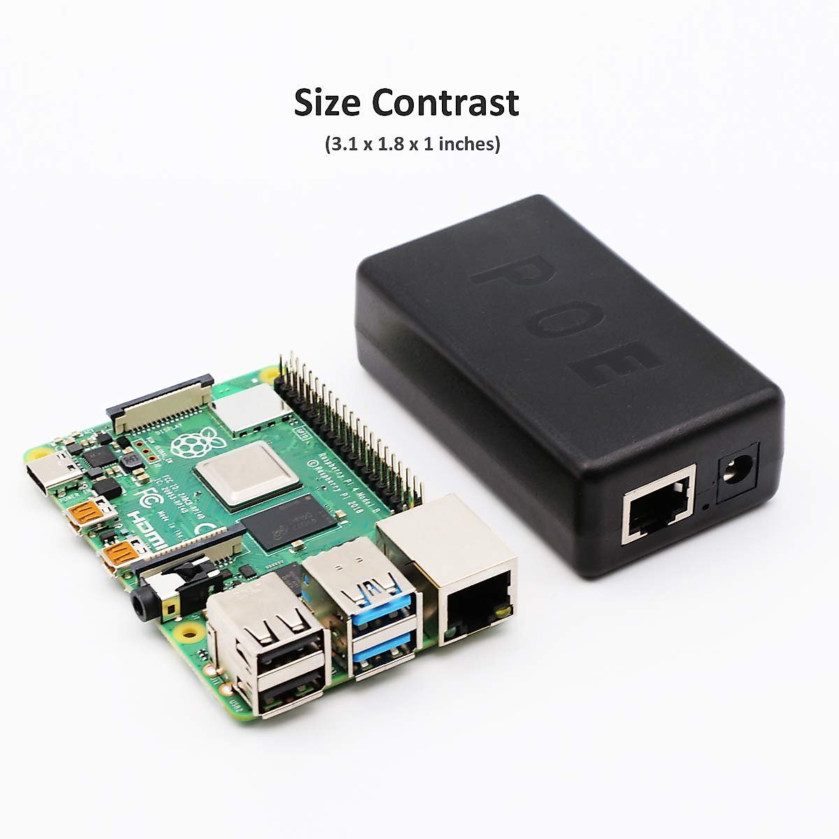 AuviPal Gigabit PoE Splitter for NVIDIA Jetson Nano, Raspberry Pi 4 and More, PoE to Barrel Jack or USB-C 5V/4A Max Power + 10/100/1000Mbps Wired Ethernet, 802.3af/at Compliant