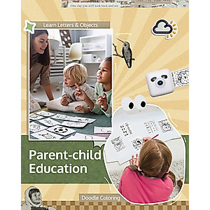 OFFNOVA Mini Printer, 300DPI Inkless Sticker Printer, Bluetooth Pocket Printer with 1 Roll Sticker Paper, Portable Study Printer for Pictures, Journals, DIY, Compatible with Phone & Tablet