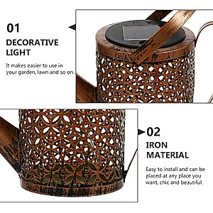 OSALADI Solar Watering Can Lights Outdoor Firefly Bunch Lights Waterfall Fairy Lights Garden Art Lamp with Stake for Home Garden Yard Lawn