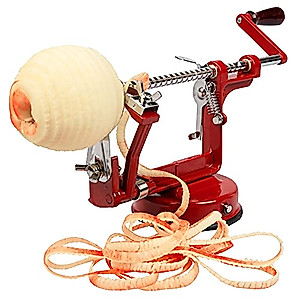 Apple Peeler and Corer - Durable, Heavy Duty Chrome Cast Iron with Powerful Countertop Suction, Hand Crank for Fruits, Apples, Potatoes or Veggies, Fall Picking Season and Holiday Pie Making Essential