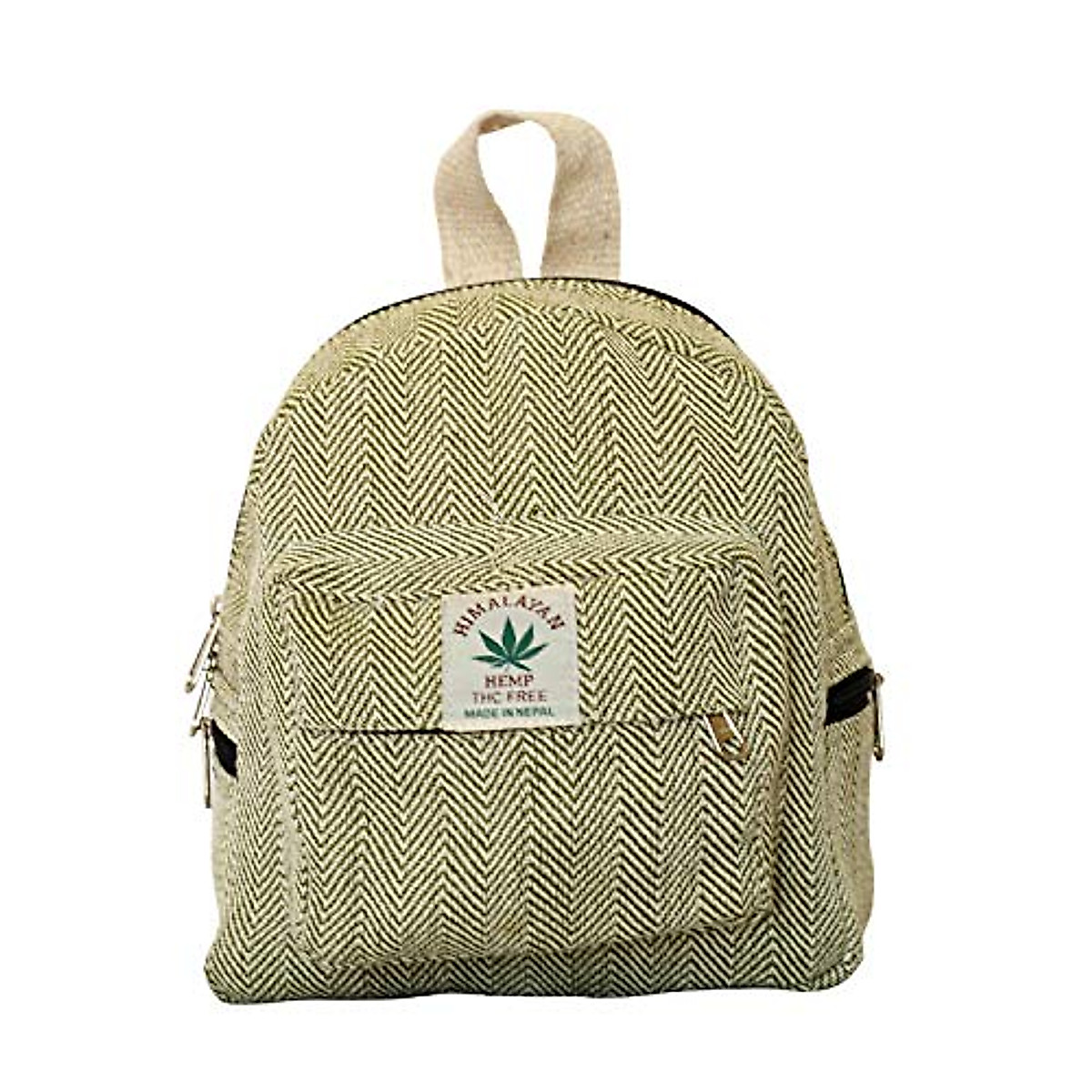 Eco Friendly Mini Backpack For women Handmade Hemp Backpack For Women organic Beautiful Small Backpack (LIGHT GREEN)