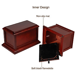 Cherry Solid Wooden Urns for Adult Male, Cremation Urns Eco-Friendly Wooden Casket Urn for Human Ashes Adult Female, Wood Keepsake Memorial Urns