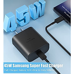 45W Samsung USB-C Super Fast Charger Type C for Samsung Galaxy S23 Ultra/S23/S23+/S22/S22 Ultra/S22+/Note 20/S20/S21, Galaxy Tab S7+/S8+,PPS Wall Charger Block with 6.6FT C Charger Cable Fast Charging
