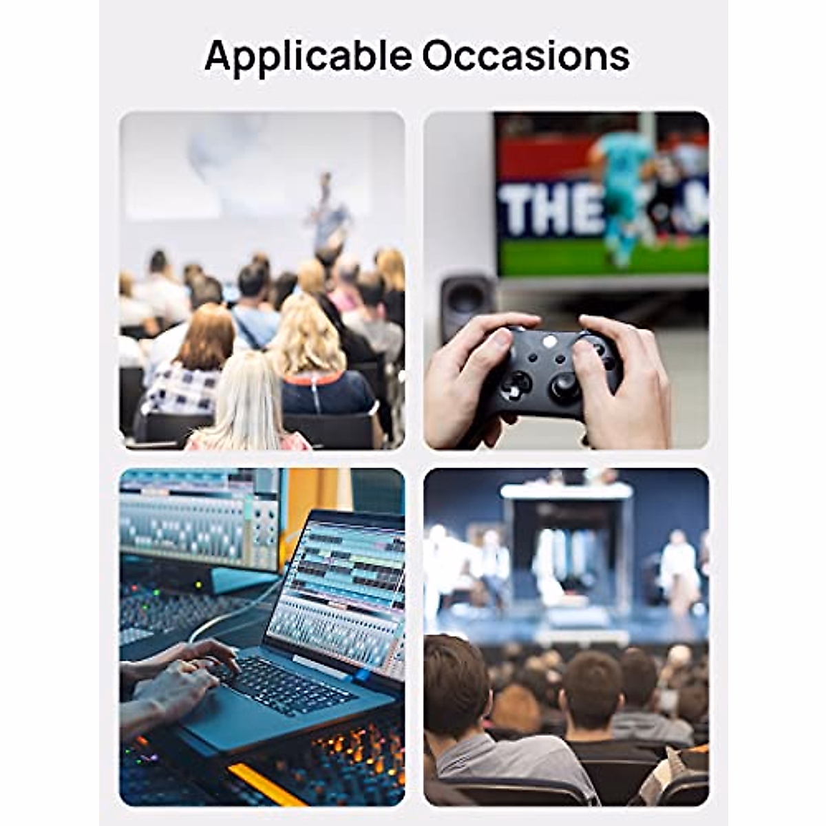 JSAUX RCA Cable（10ft/3M, RCA Audio Cable Shielded Stereo 2RCA to 2RCA Male Y Braided Cord Compatible for Home Theater, HDTV, Amplifiers, Hi-Fi Systems, Car Audio[Grey]