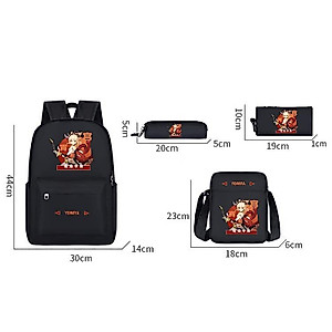 MOLUCI Genshin Impact Venti Anime Backpack School Bags for Girls Laptop Backpack, Fashion Cartoon Backpack Student's Gift (Color : D)