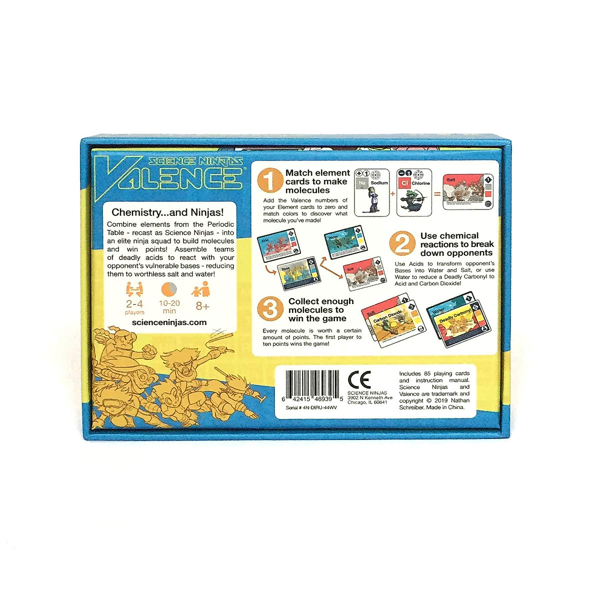 Science Ninjas : Valence Card Game- Advanced Chemistry + Simple Rules + Ninjas! Teach Kids How Molecules Form and Chemicals Interact!