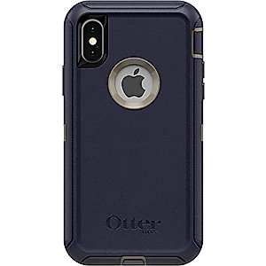 OtterBox Defender Series Case for iPhone X & iPhone Xs (ONLY), Case Only - Bulk Packaging - (Dark Lake (Chinchilla/Dress Blues))
