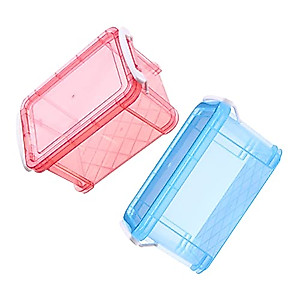 Cabilock Red Storage Bins with Lids 2pcs Boxes Storage Box Plastic Container Plastic Box Stuffed Animals for Kids Storage Bins with Lids for Animal Storage Organizing Box