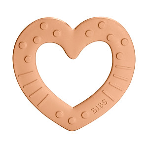 BIBS Baby Bitie Teether | BPA Free | Made in Denmark, Heart, Peach