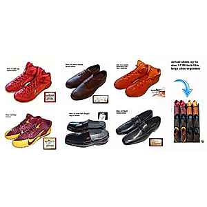 Roomganize Large Shoe Organizer, Sneaker Rack, for Men's Big Shoes (Bison Brown)