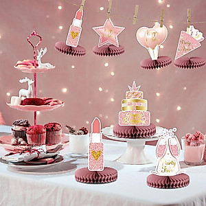 Rose Gold Birthday Decorations Honeycomb Centerpieces for Women -Rose Gold Table Decorations for Birthday Party supplies Favor